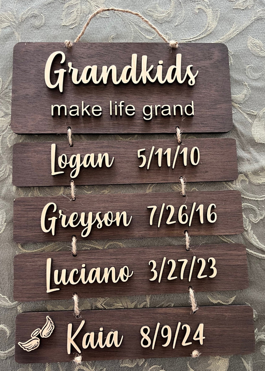 Grandkids Make Life Grand Sign - Personalized