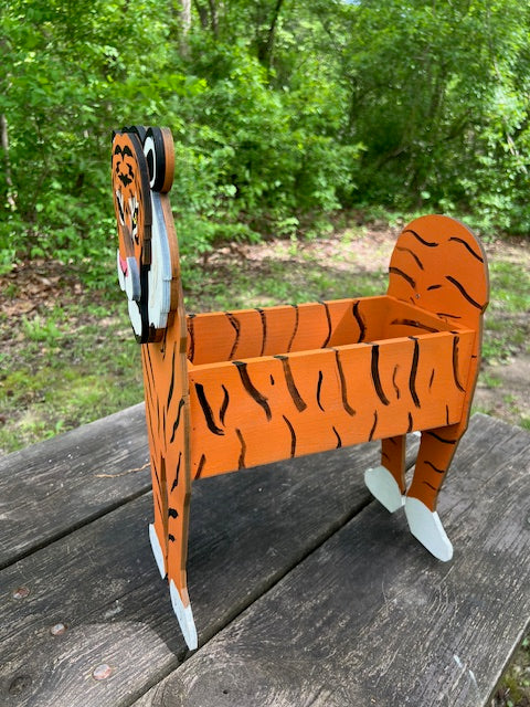 Tiger Planter Box, Gifts for Animal Lovers, Cat Gifts, Tiger Decor