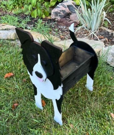 Border Collie Planter Box, Gifts for Dog Lovers, Dog Gifts, Dog Decor