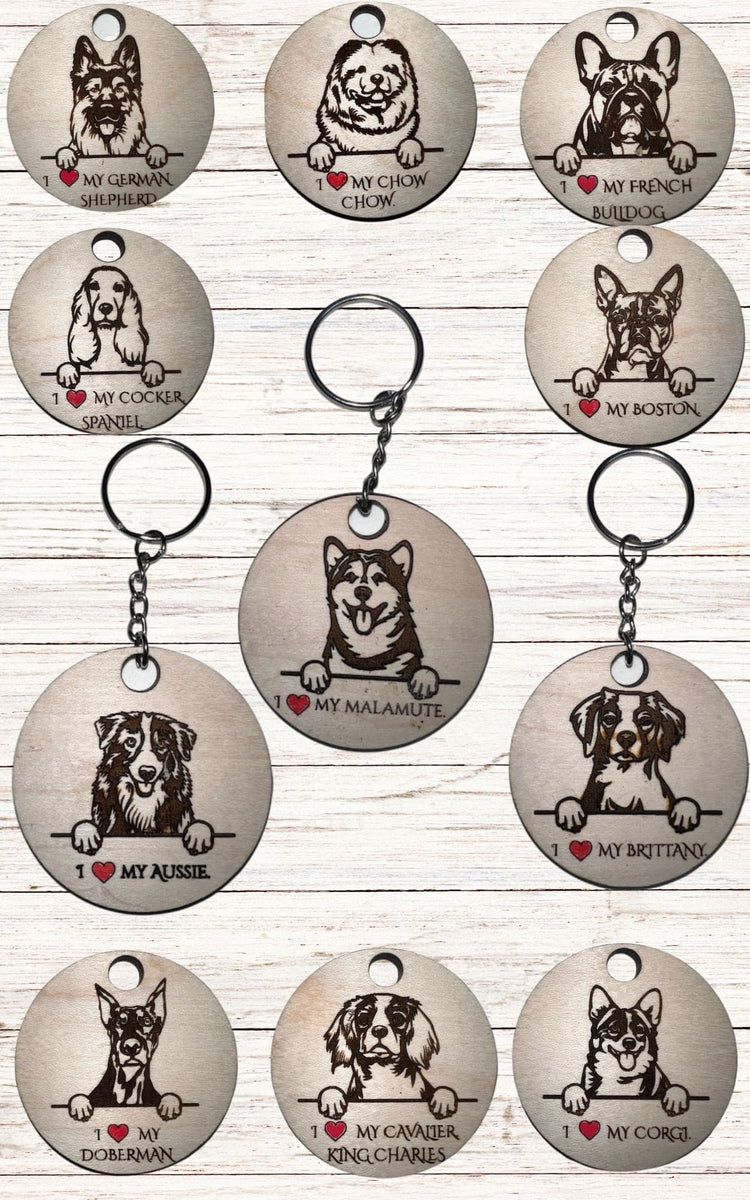 I love my Dog Keychain - 233+ breeds!