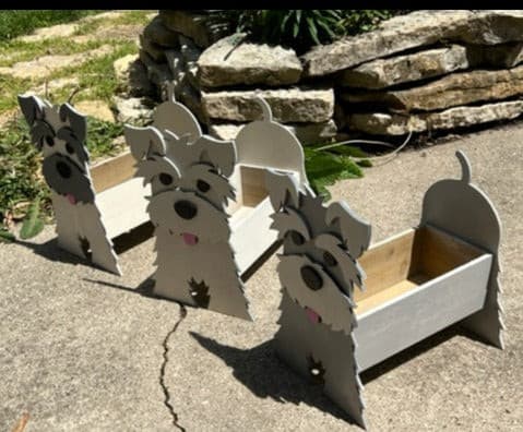 Schnauzer Planter Box / Dog Lover Gifts / Garden Decor / Dog Decor