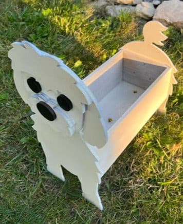 Maltese Dog Planter Box, Gifts for Dog Lovers, Dog Gifts, Dog Decor