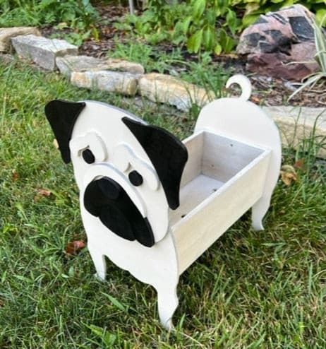Pug Planter Box, Gifts for Dog Lovers, Dog Gifts, Dog Decor