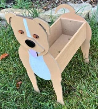 Staffordshire Terrier Dog Planter Box, Gifts for Dog Lovers, Dog Decor